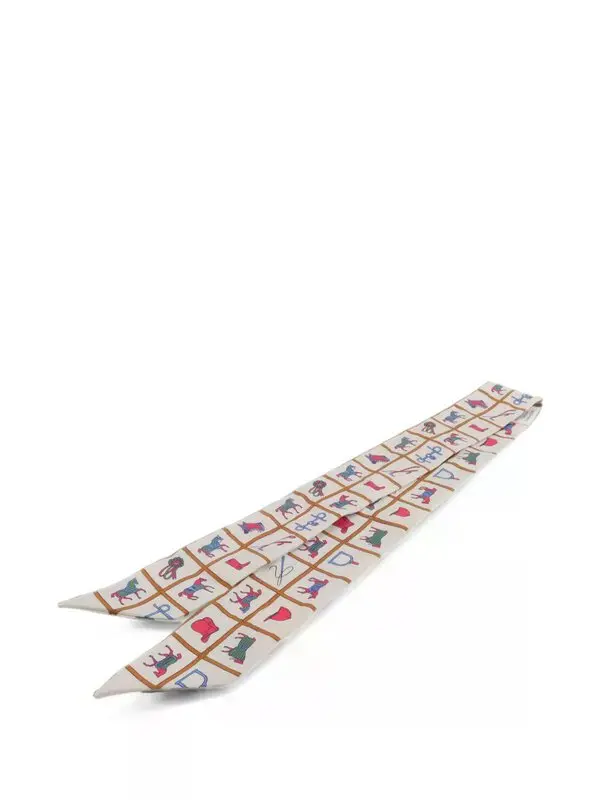 Hermès Twilly Equestrian-print Scarf