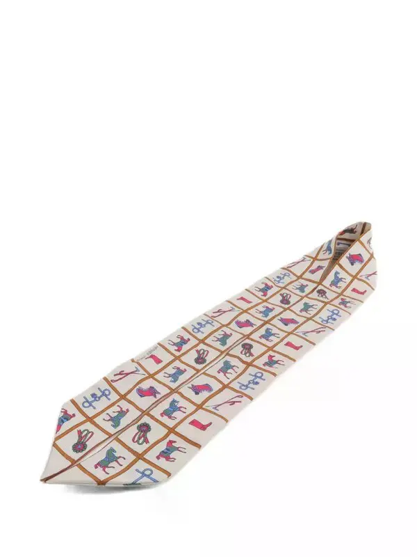 Hermès Twilly Equestrian-print Scarf