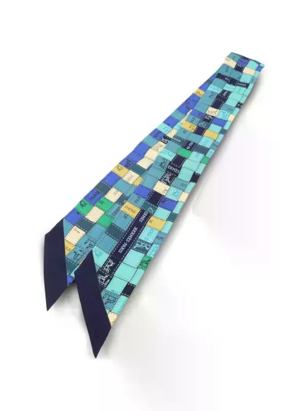 Hermès Print Silk Scarf - Blue
