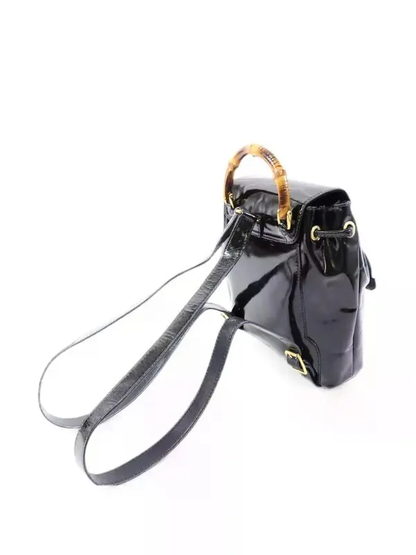 Gucci Mini Bamboo Patent Leather Backpack