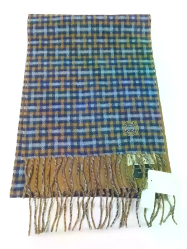 Hermès Check Fringe Scarf