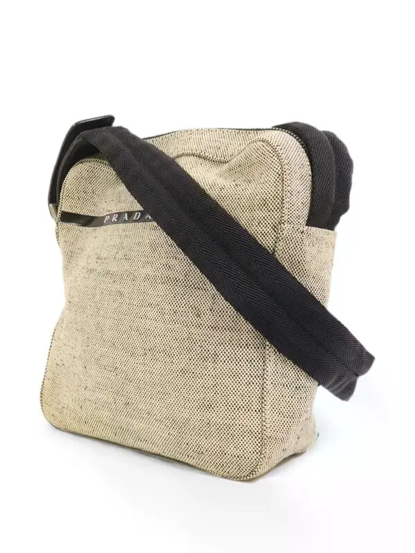 Prada Logo-patch Canvas Shoulder Bag
