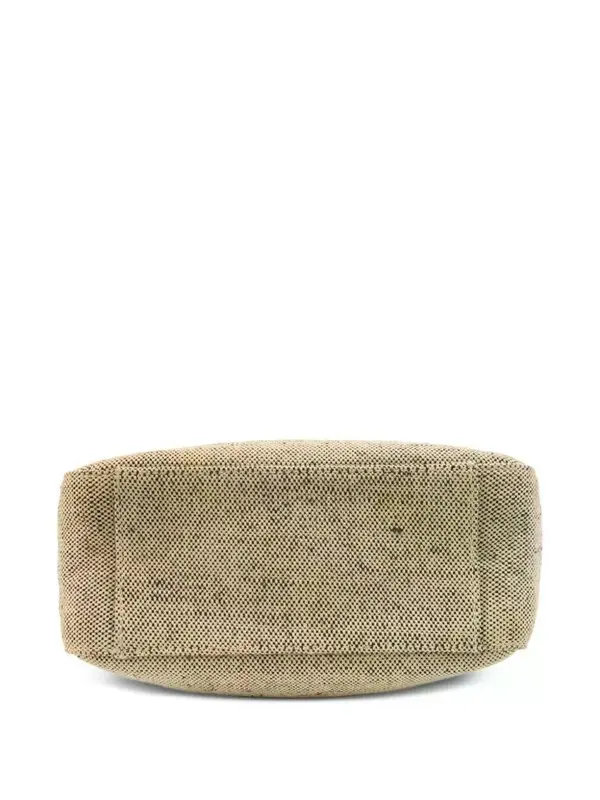 Prada Logo Patch Canvas Shoulder Bag