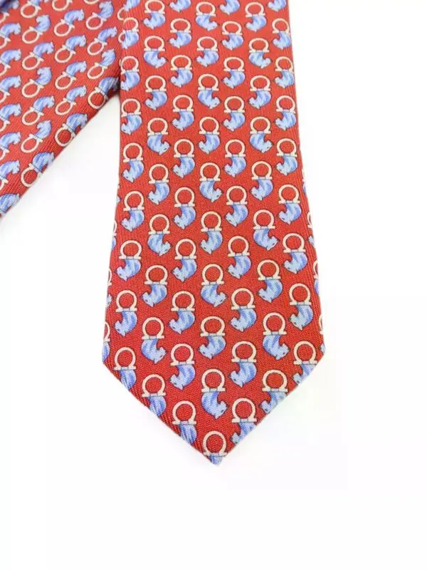 FERRAGAMO Gancini Animal-print Tie