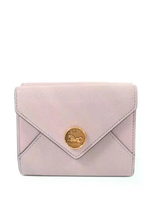 Chloé Trifold Leather Wallet - Pink