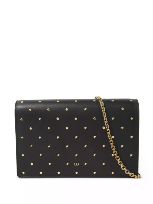 Dior Star-studded Leather Shoulder Bag - Black