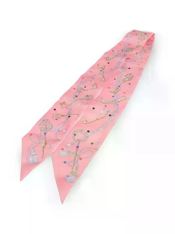 Hermès Twilly Key-print Scarf - Pink