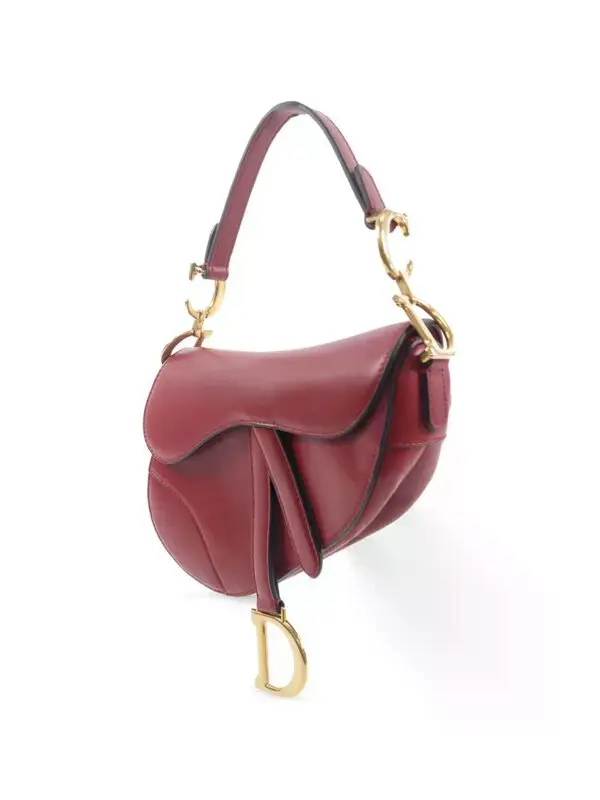 Dior Mini Saddle Calfskin Shoulder Bag - Red