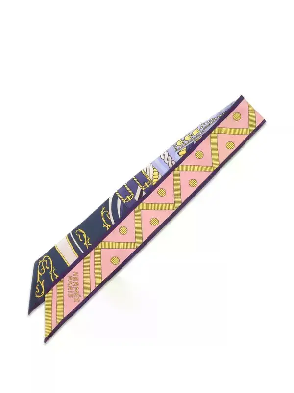 Hermès Twilly Graphic-print Scarf - Pink