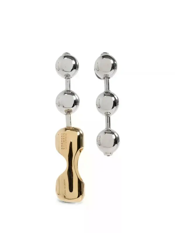 MAISON MARGIELA Two-tone Orb Drop Earrings - Silver