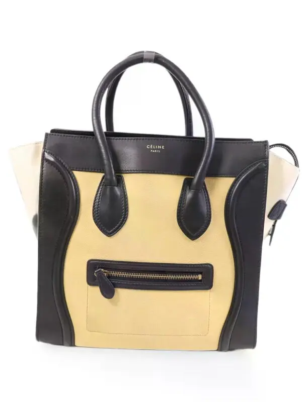 Celine Mini Luggage Leather Tote Bag - Neutrals