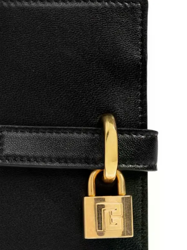 Balmain Padlock-detail Calf Leather Wallet - Black