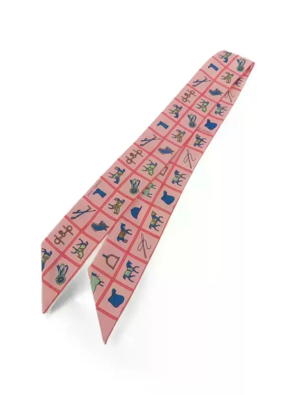 Hermès Twilly Equestrian-print Scarf