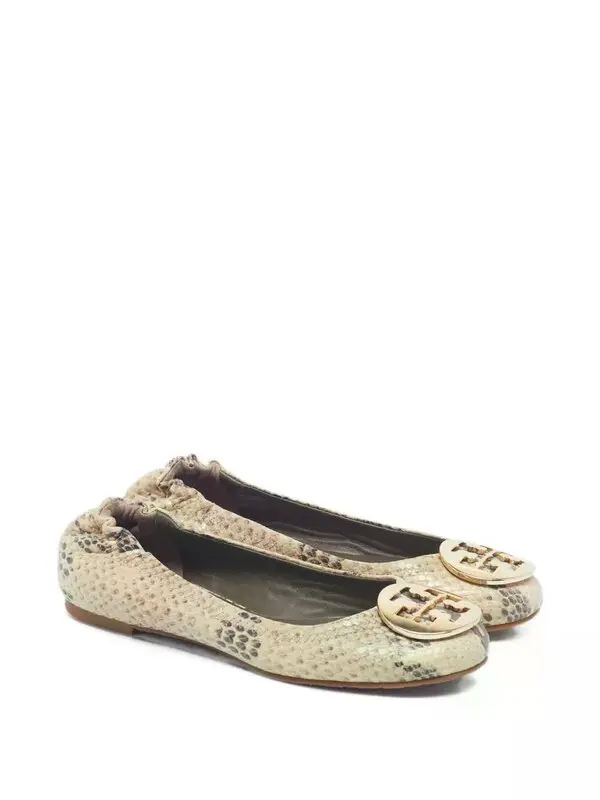 Tory Burch Minnie Python-effect Ballet Flats