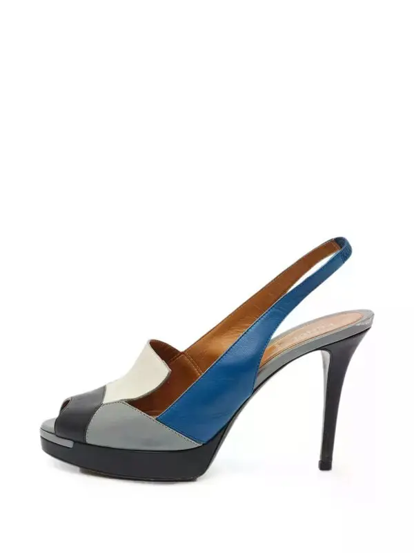 Fendi Geometric-panel Slingback Stiletto Sandals