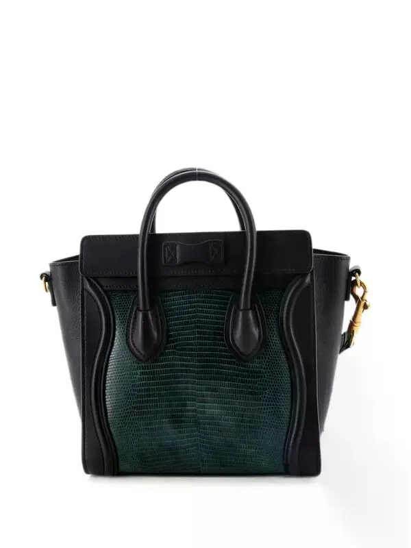 Celine Luggage Bag Lizard And Leather Nano Tote Bag
