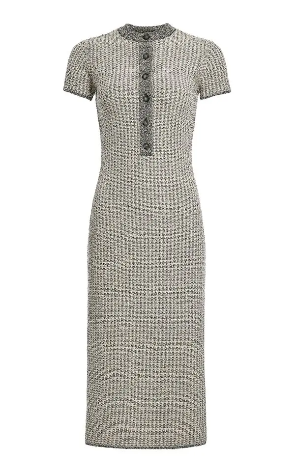 Altuzarra Artie Cotton-blend Midi Dress - Light Grey