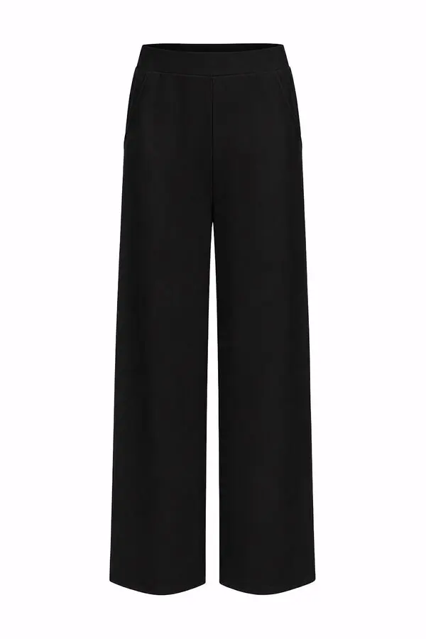 EXQUISE Shayna K Wide Leg Knit Trousers