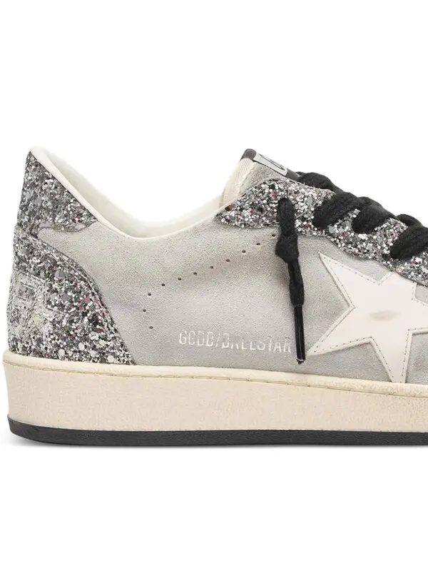 GOLDEN GOOSE Ball Star Leather Sneakers With Glitter Detail