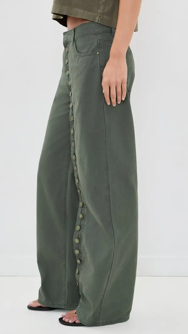 Lioness Penny Pants Wide Leg Button Front Trousers