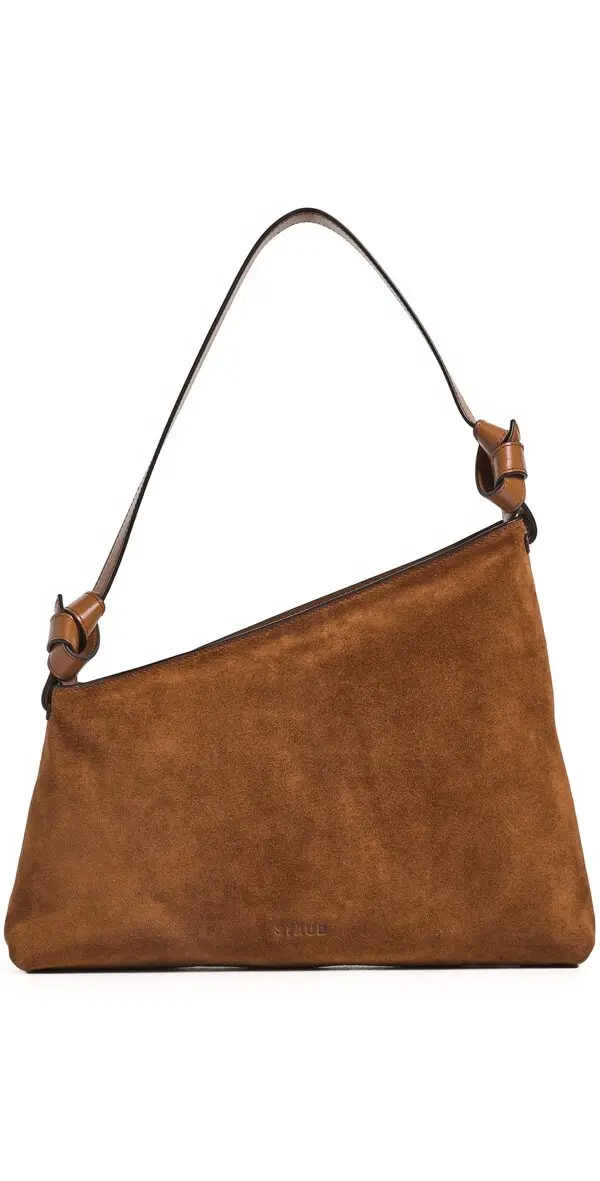 Staud Dani Shoulder Bag In Suede - Tabac