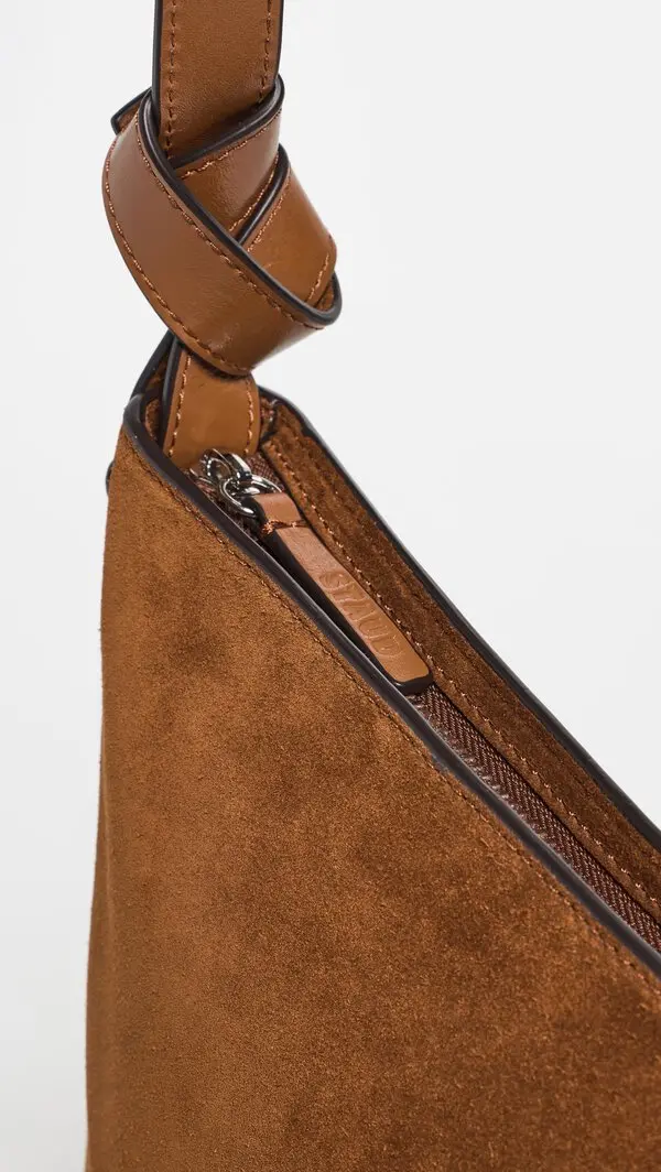 Staud Dani Shoulder Bag In Suede - Tabac