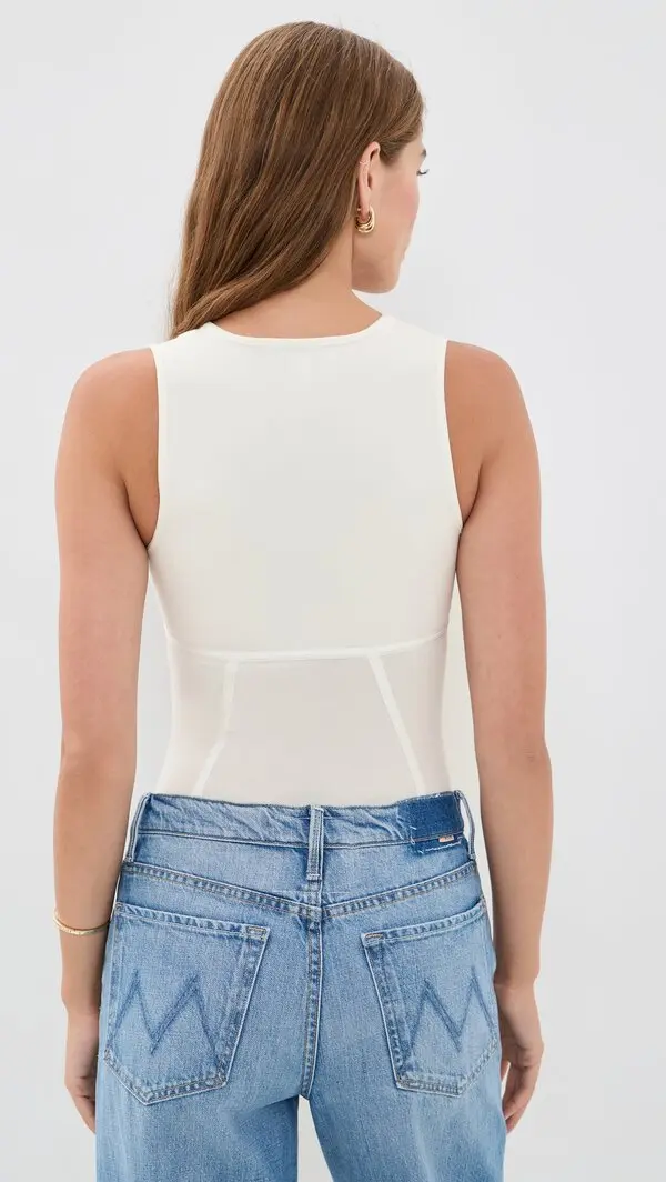 FLEUR DU MAL Cotton Scoop Neck Thong Bodysuit