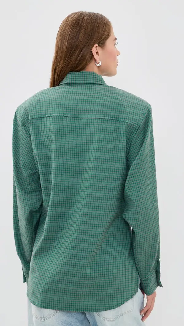 Lioness Notting Hill Plaid Shirt With Padded Shoulders And Split Hem