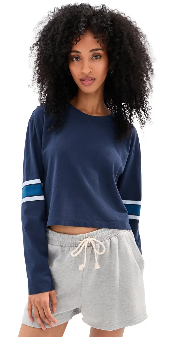 STATE & LAKE Long Sleeve Baller Tee - Navy