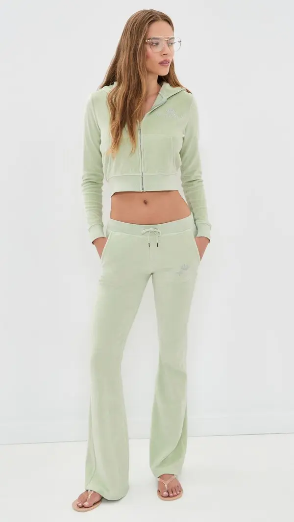 SPORTY & RICH Juicy Script Velour Sweatpants