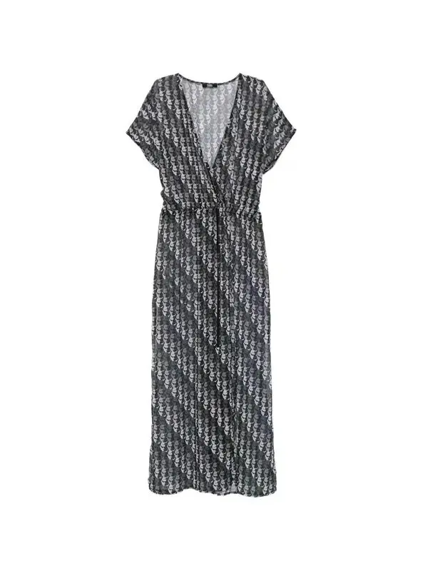 Karl Lagerfeld Monogram Print Maxi Dress
