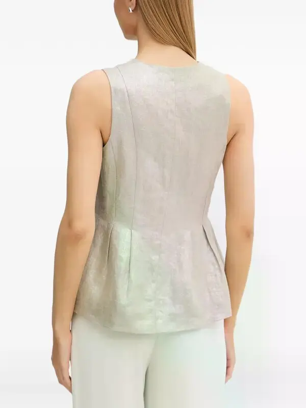 Joseph Ribkoff Sleeveless V-neck Peplum Top
