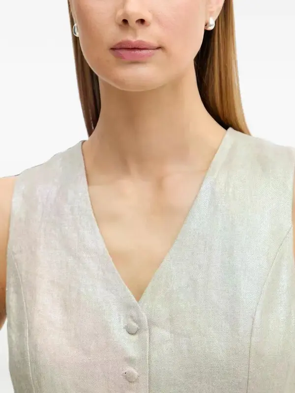 Joseph Ribkoff Sleeveless V-neck Peplum Top