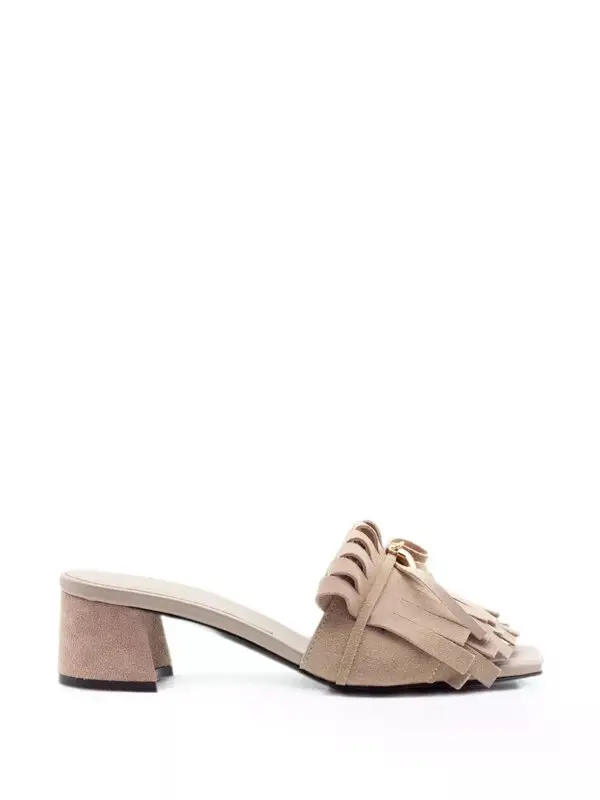 DONNARÌ Fringe Detail Heeled Sandals