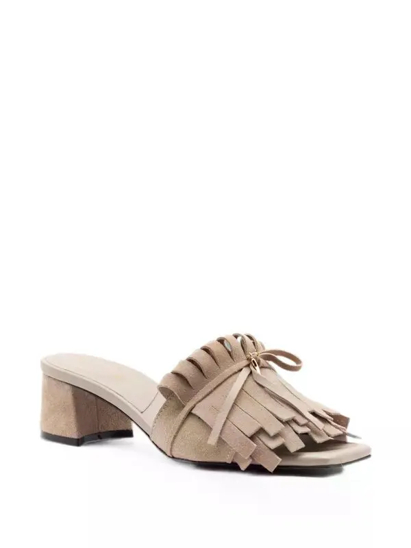 DONNARÌ Fringe Detail Heeled Sandals