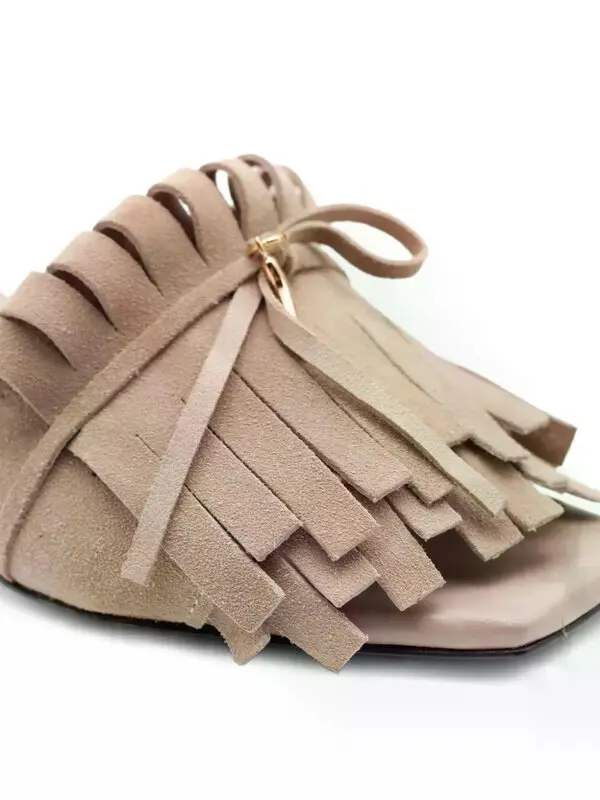DONNARÌ Fringe Detail Heeled Sandals