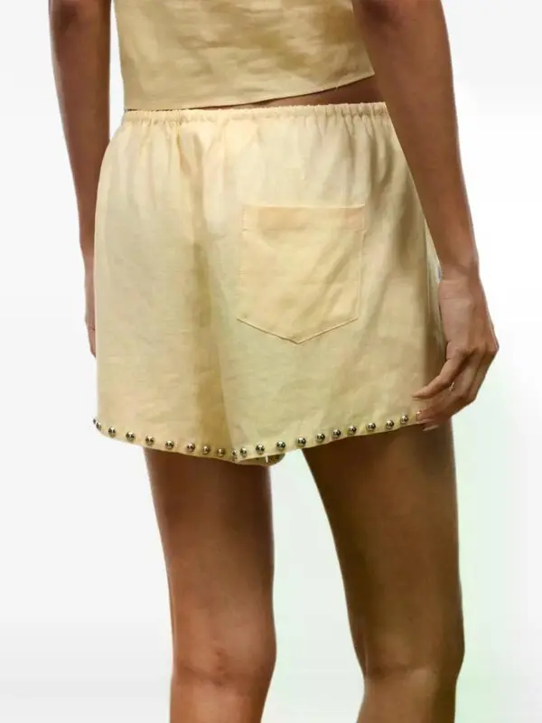 Staud Ståud Embellished Linen Shorts