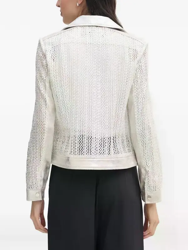 Joseph Ribkoff Metallic-effect Crochet-knit Jacket