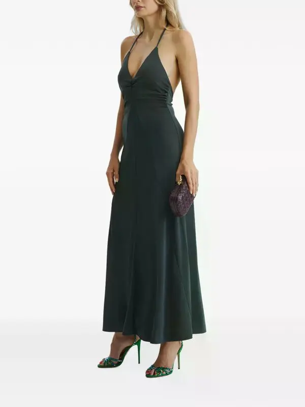 CUANNA Halterneck Gathered Maxi Dress