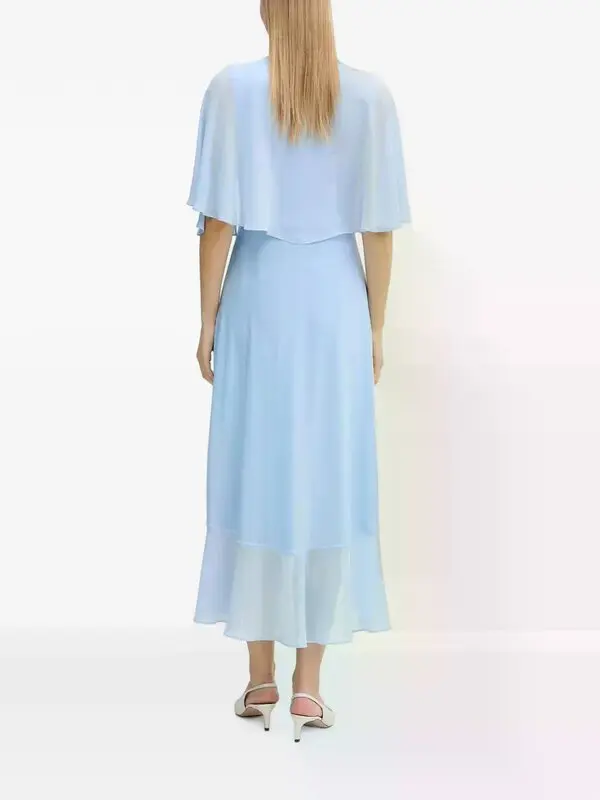 Joseph Ribkoff Crystal-embellished Cape Sleeve Wrap Midi Dress