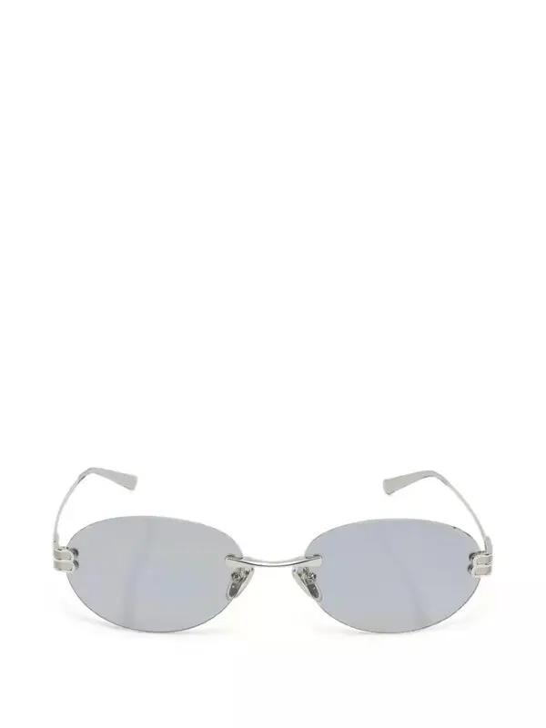 Balenciaga Oval Frame Sunglasses - Silver