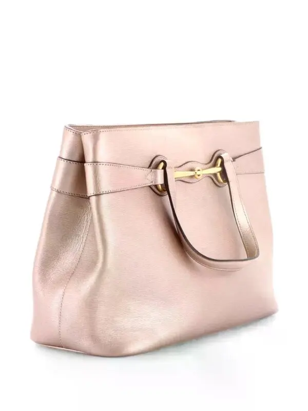 Gucci Bright Bit Convertible Leather Medium Tote Bag - Metallic