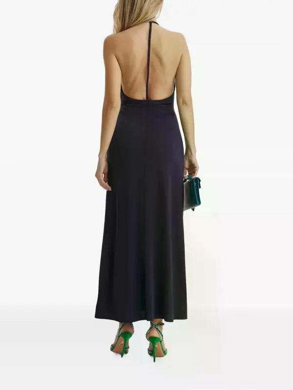 CUANNA Halterneck Ruched Maxi Dress