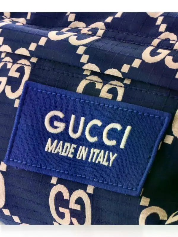 Gucci Gg Monogram Ripstop Nylon And Leather Belt Bag