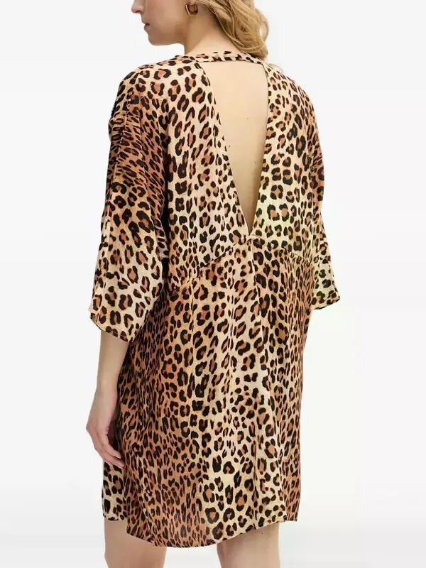 Lola Casademunt Leopard Print Sequin Mini Dress