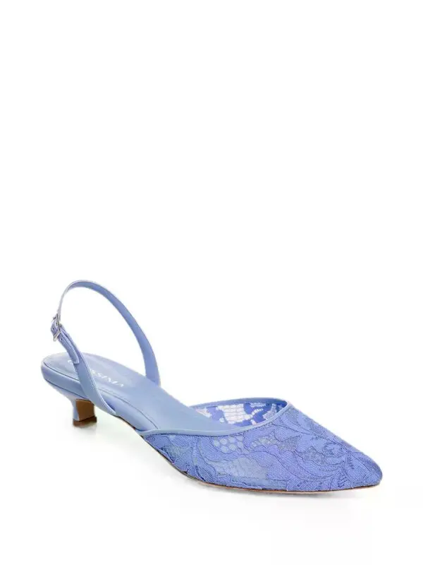 GINISSIMA Ines Lace Slingback Pumps - Blue