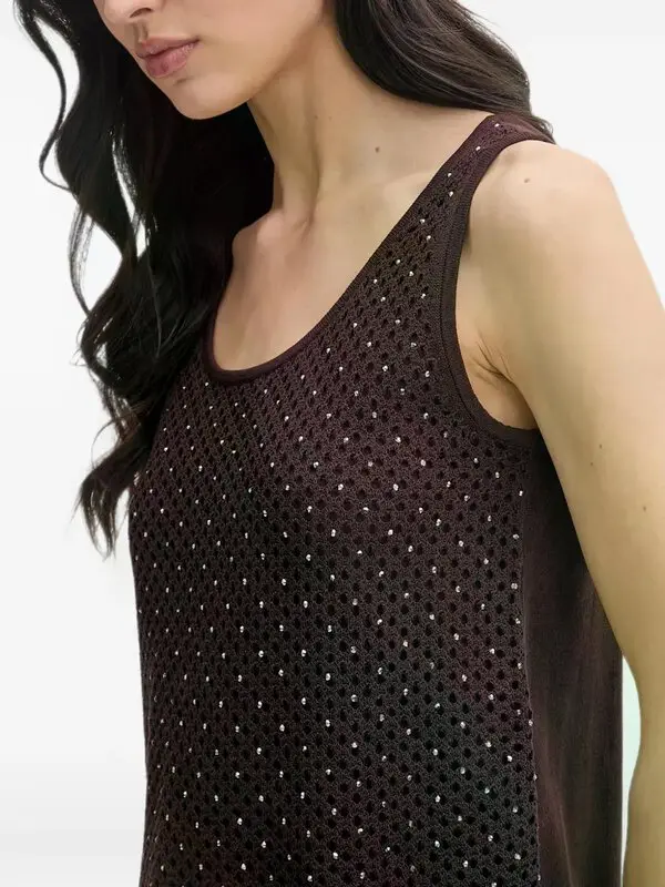 Joseph Ribkoff Embellished Open-knit Tank Top