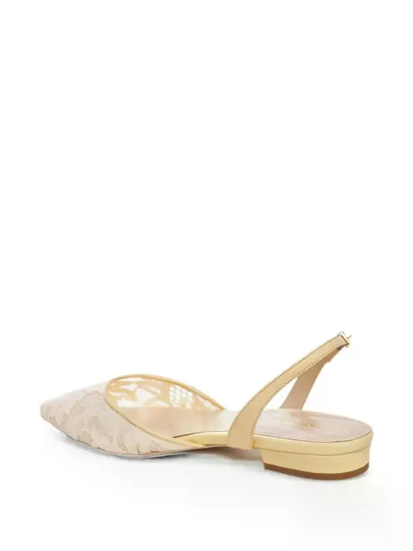 GINISSIMA Lace Slingback Pumps - Neutrals