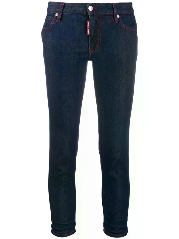 Dsquared2 Skinny Cropped Jeans With Silver-tone Stud Detailing