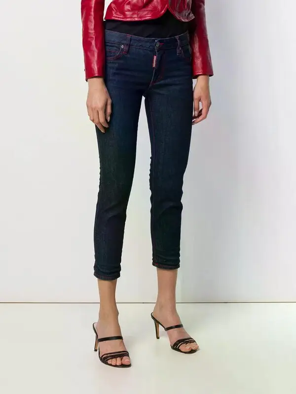 Dsquared2 Skinny Cropped Jeans With Silver-tone Stud Detailing
